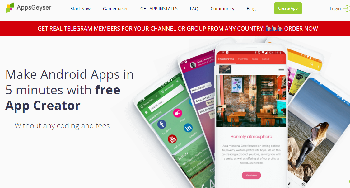 Конструкторы приложений для Android OTUS